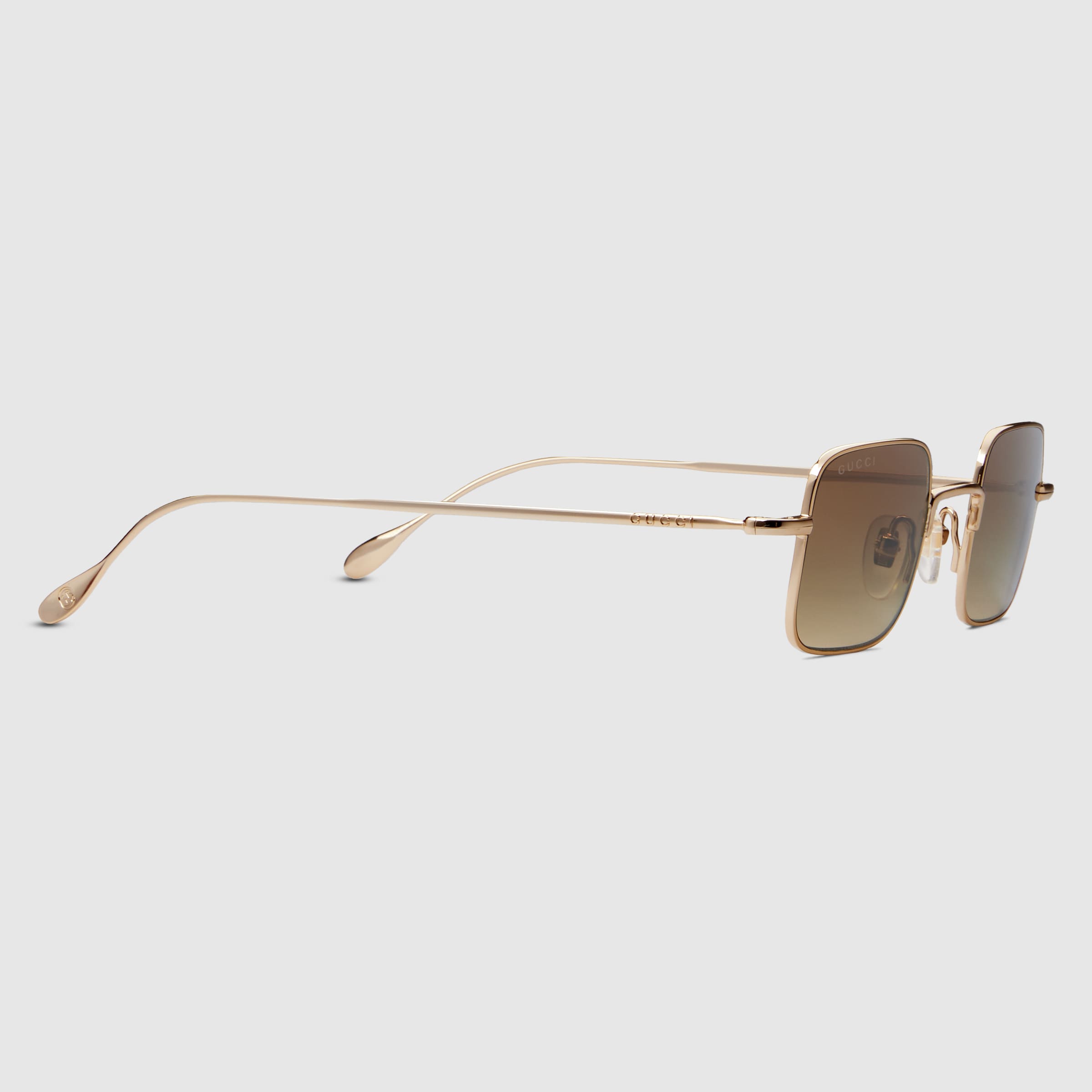 Square frame sunglasses in gold-toned | GUCCI® US