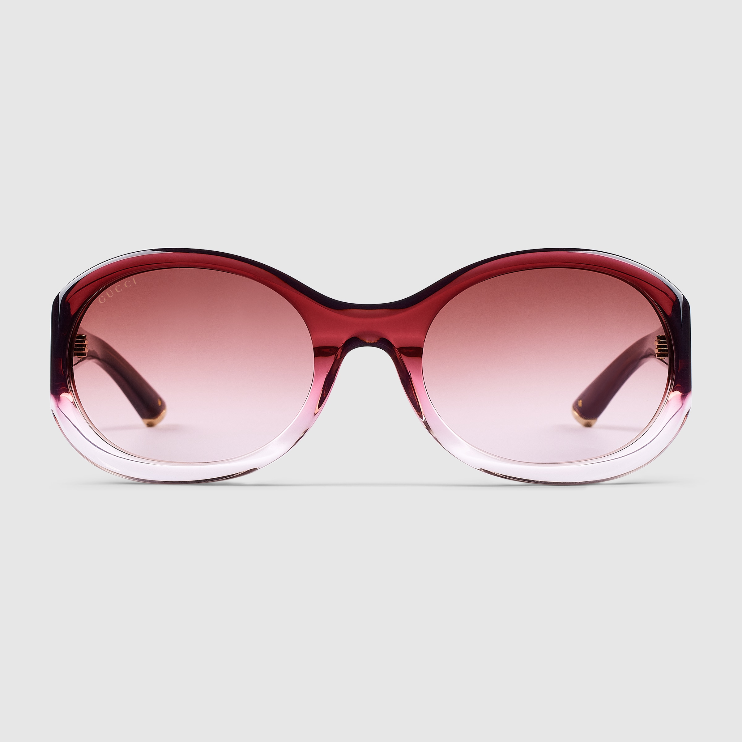 Gafas de sol con montura redonda en rojo Rosso Ancora degradado | GUCCI® ES