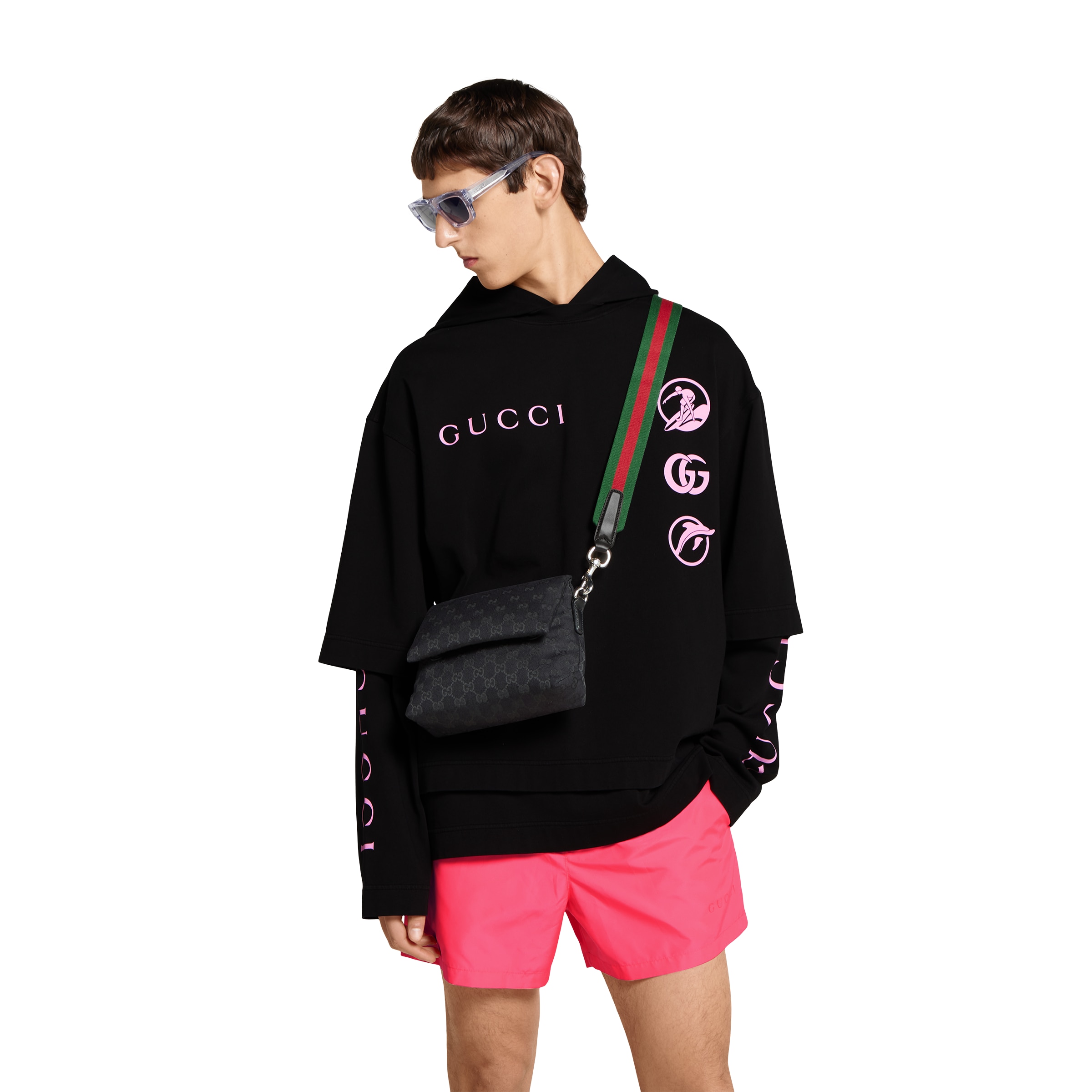 Small GG crossbody bag with Web in black canvas | GUCCI® UK