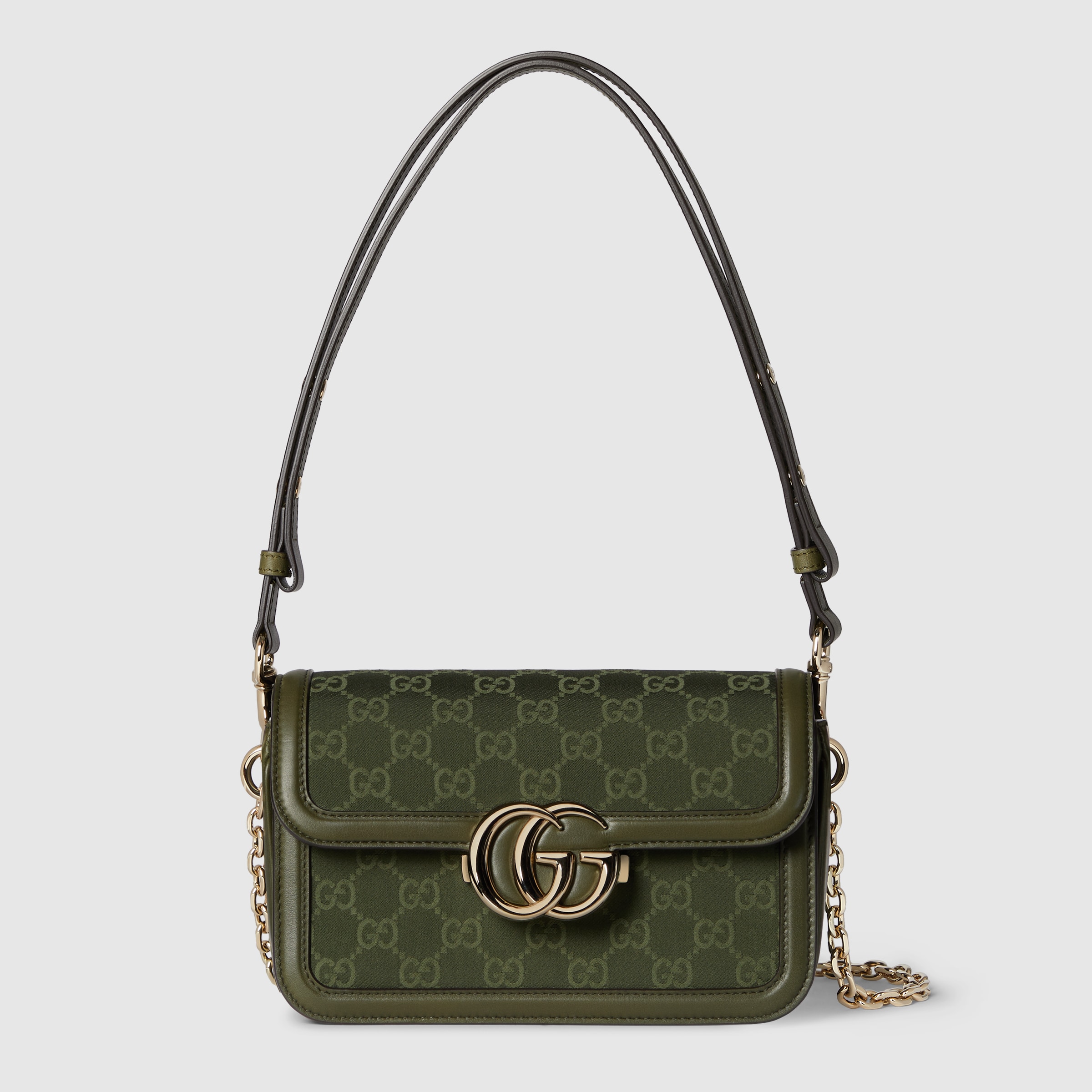 Gucci Go small shoulder bag in forest green GG canvas | GUCCI® TR