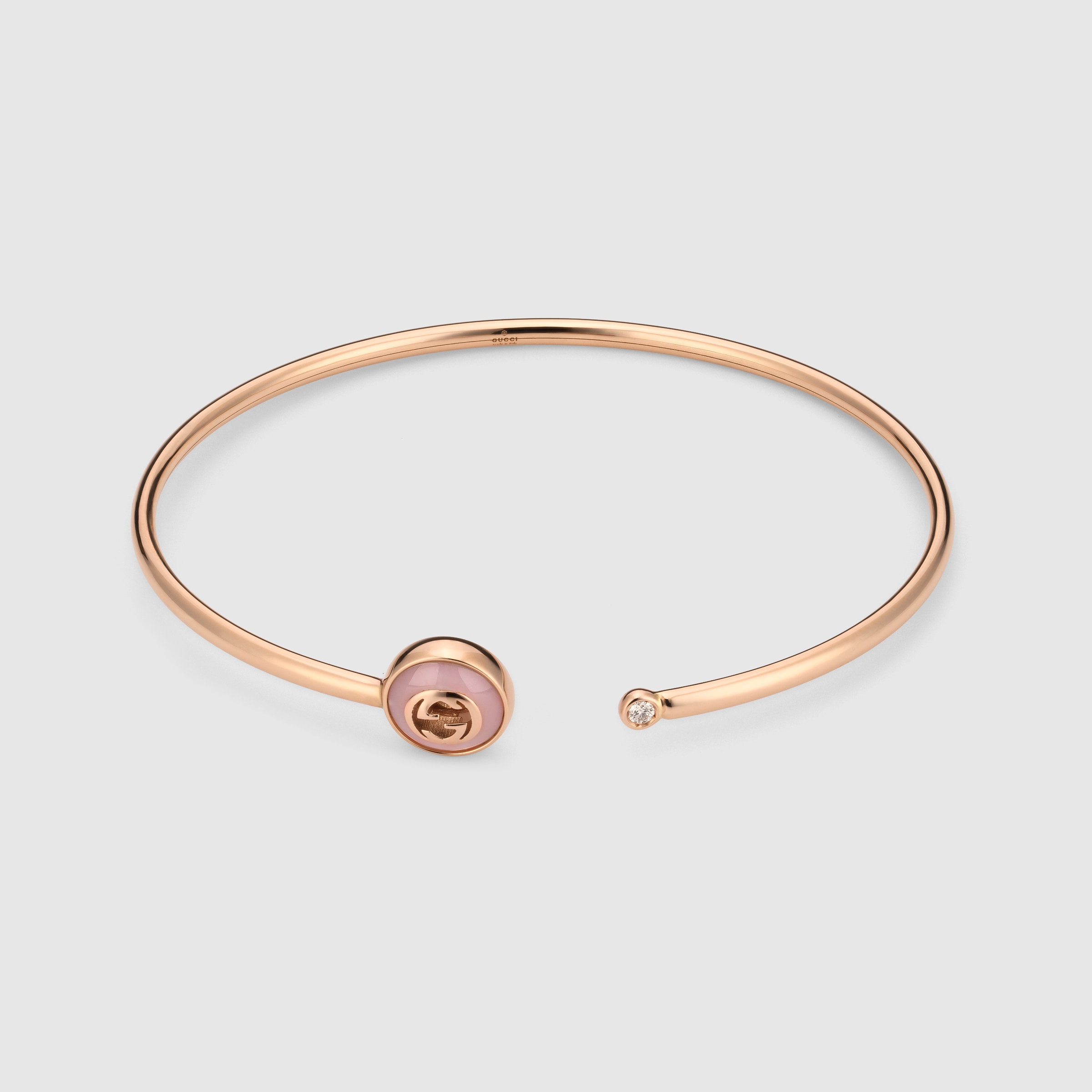 Gucci Interlocking 18k bangle bracelet in 18k rose gold | GUCCI® US