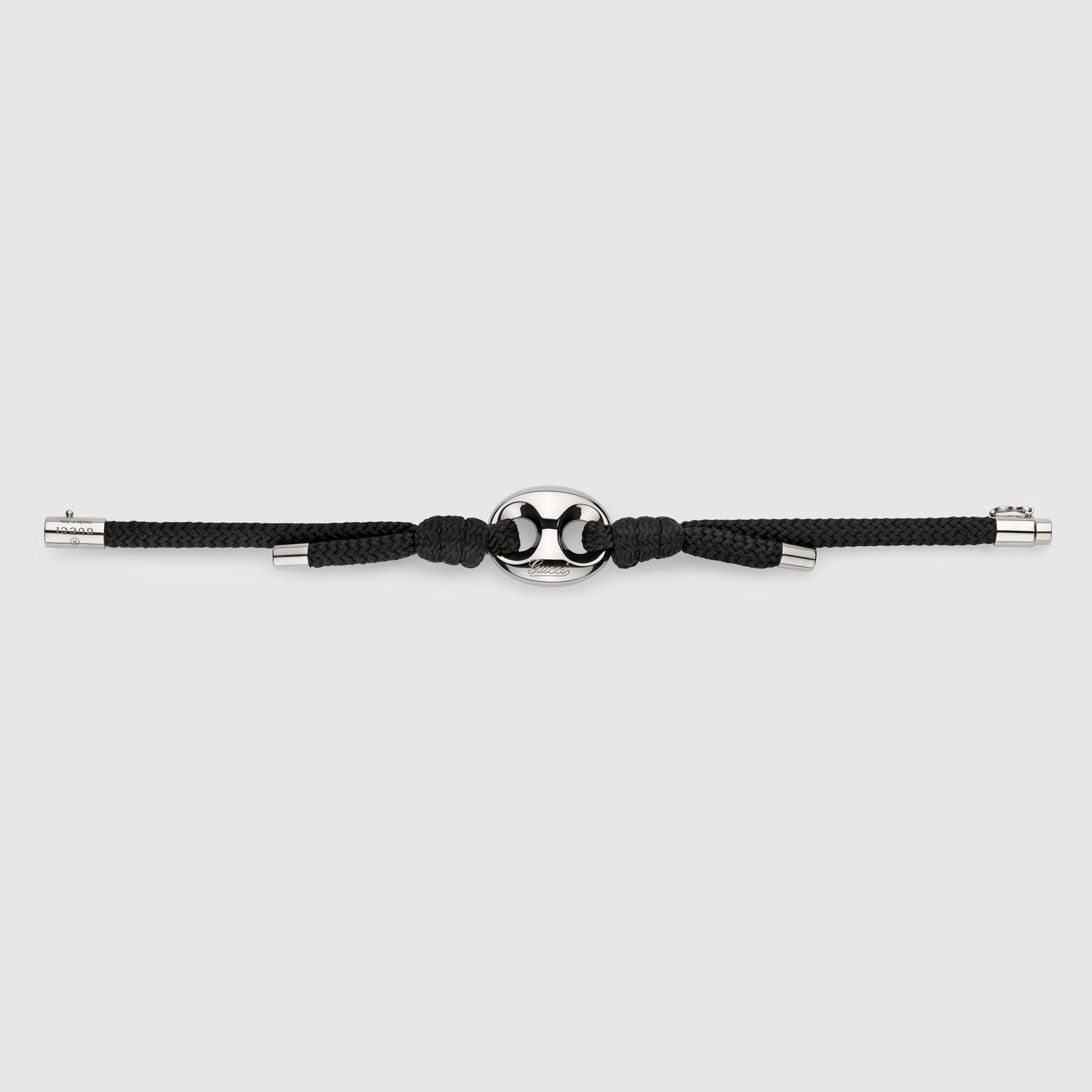 Gucci Marina Chain fabric bracelet in black polyester | GUCCI® ZA