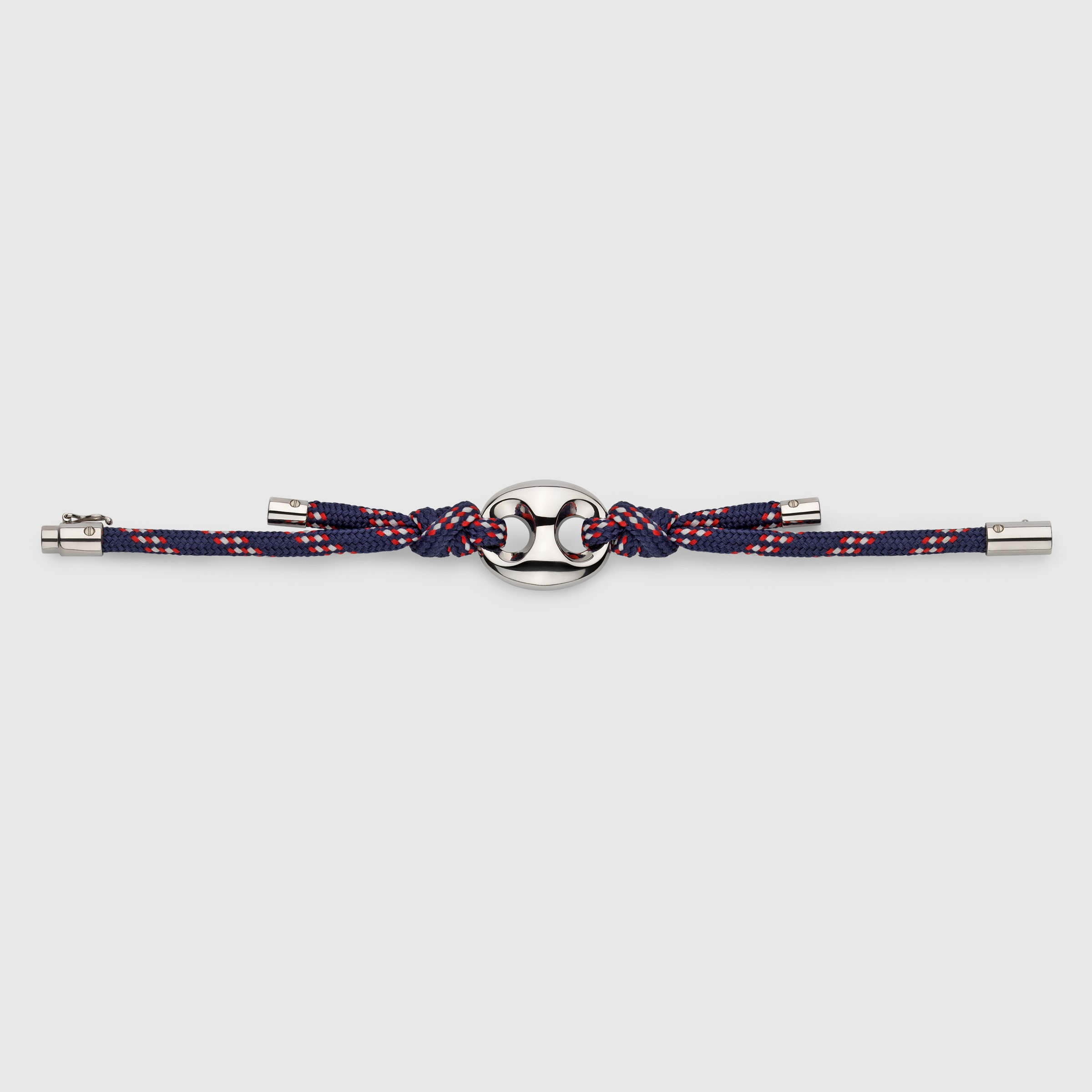 Gucci Marina Chain fabric bracelet in blue and multicolor polyester ...