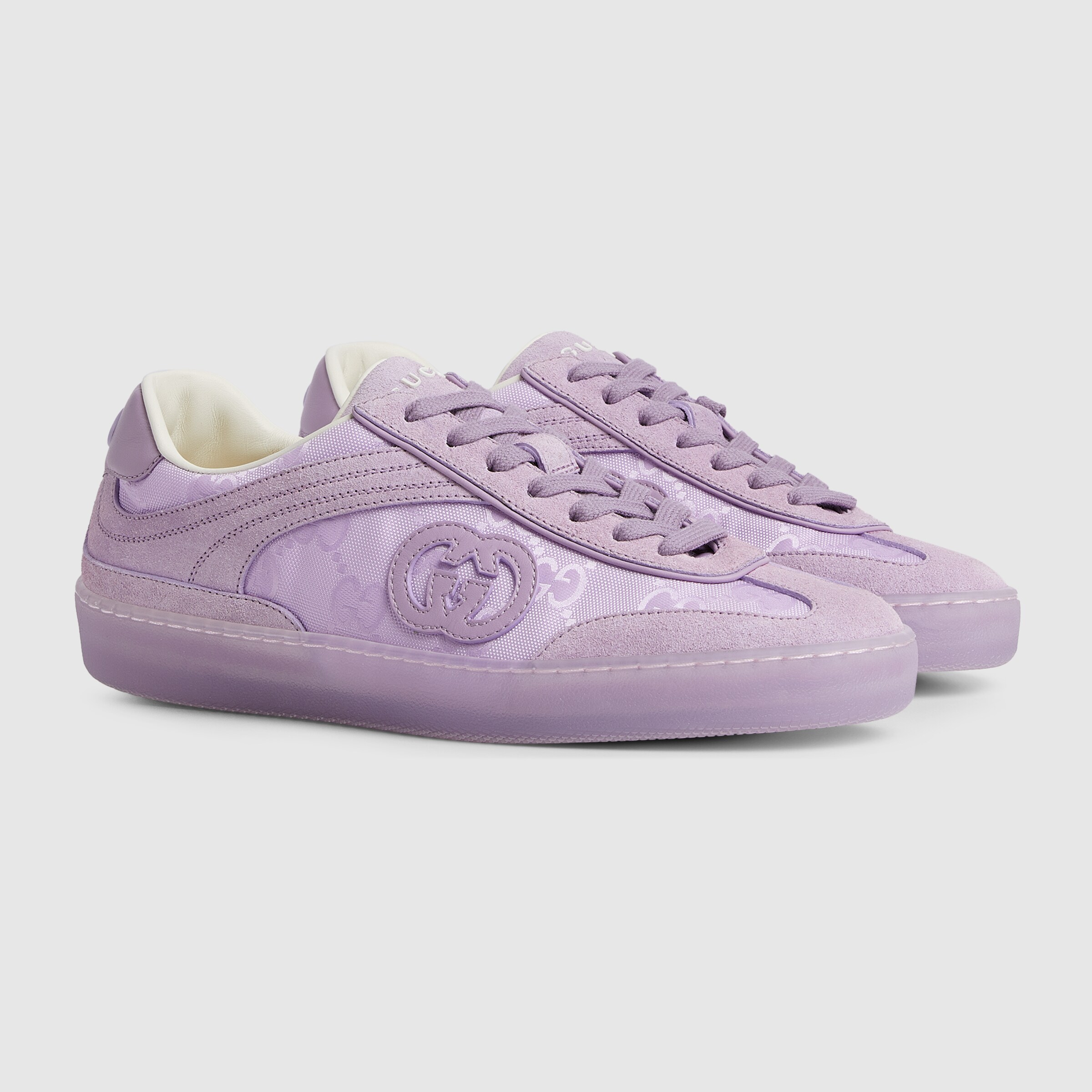Women's G75 sneaker in lilac suede | GUCCI® Australia