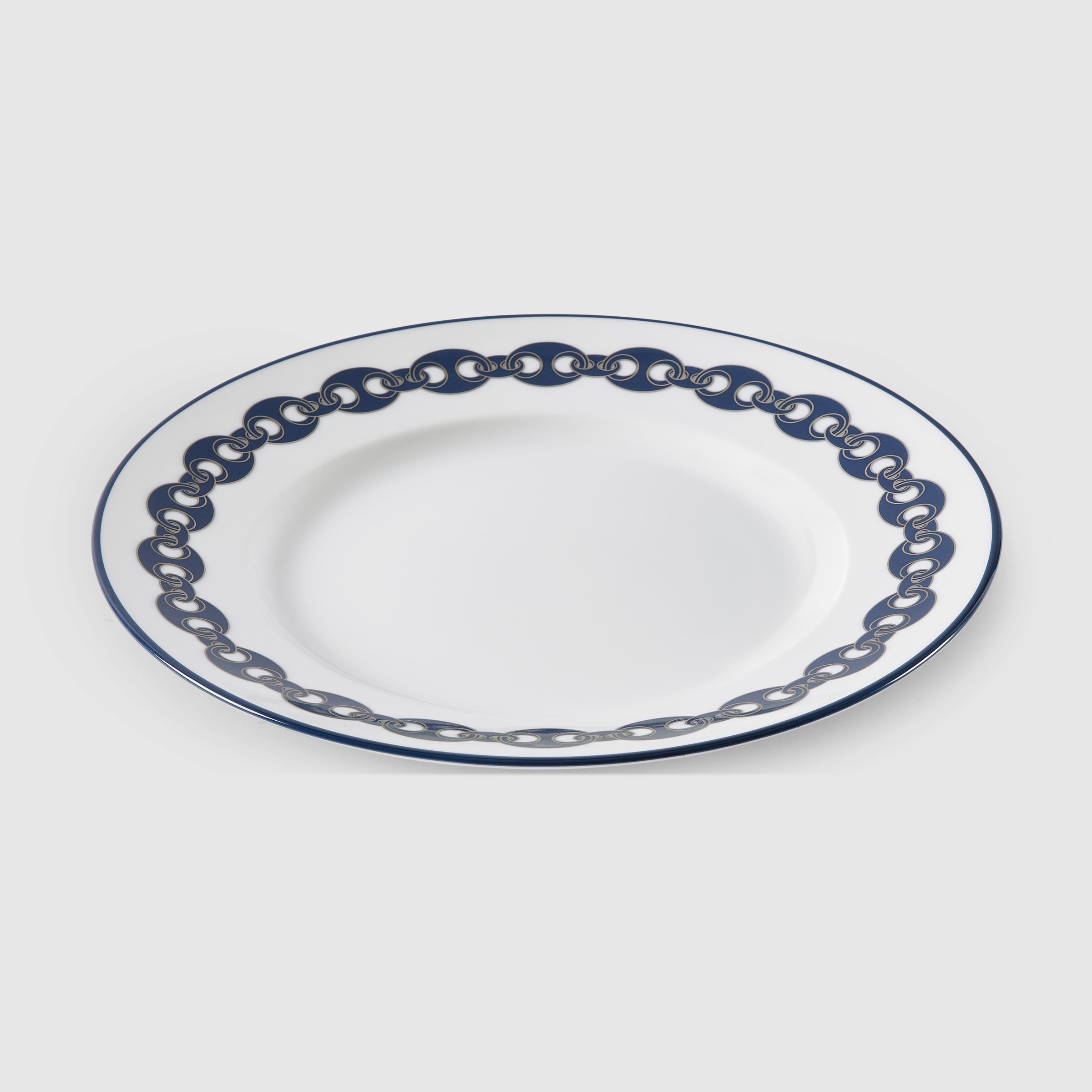 Gucci Marina dinner plate, set of two in off white and navy | GUCCI® SG