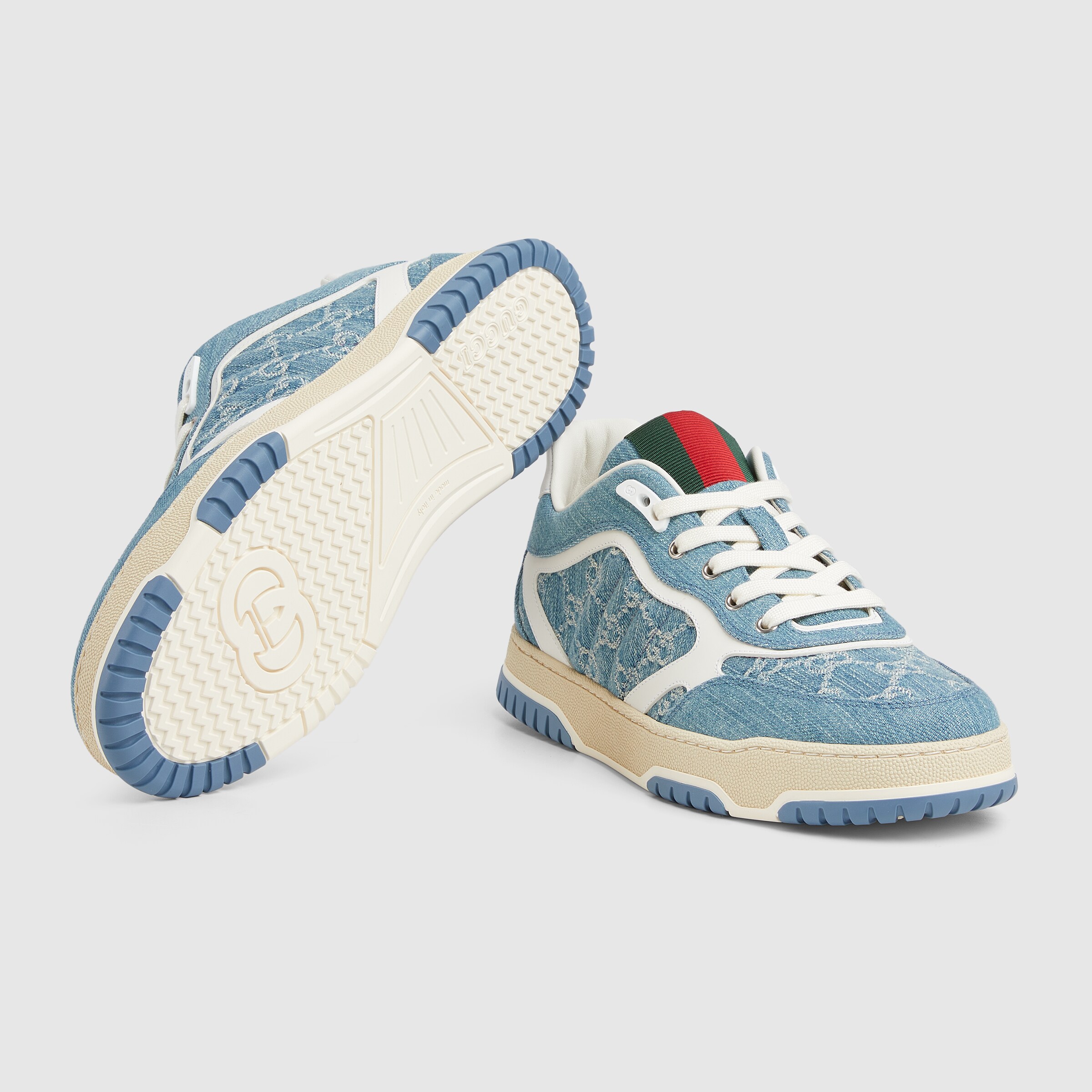 Men's Gucci Re-Web sneaker in light blue GG denim | GUCCI® TR