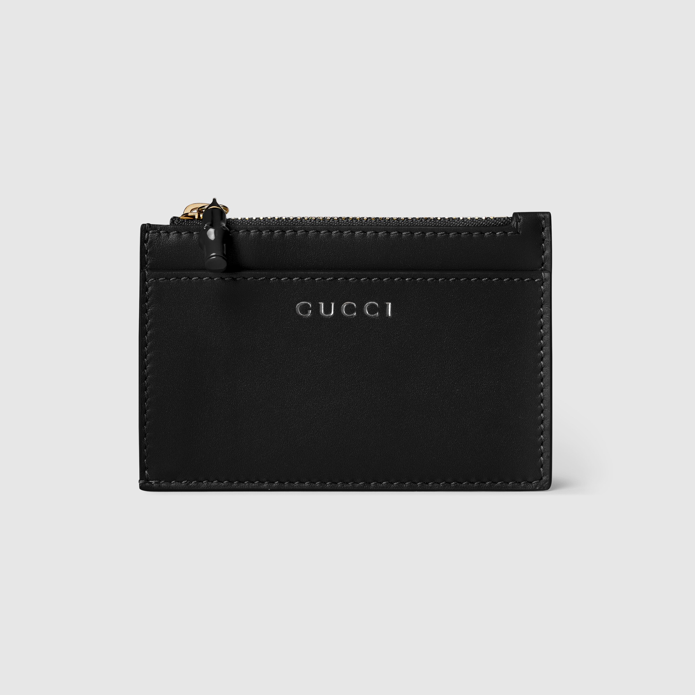 Card case with bamboo in black varnish | GUCCI® US