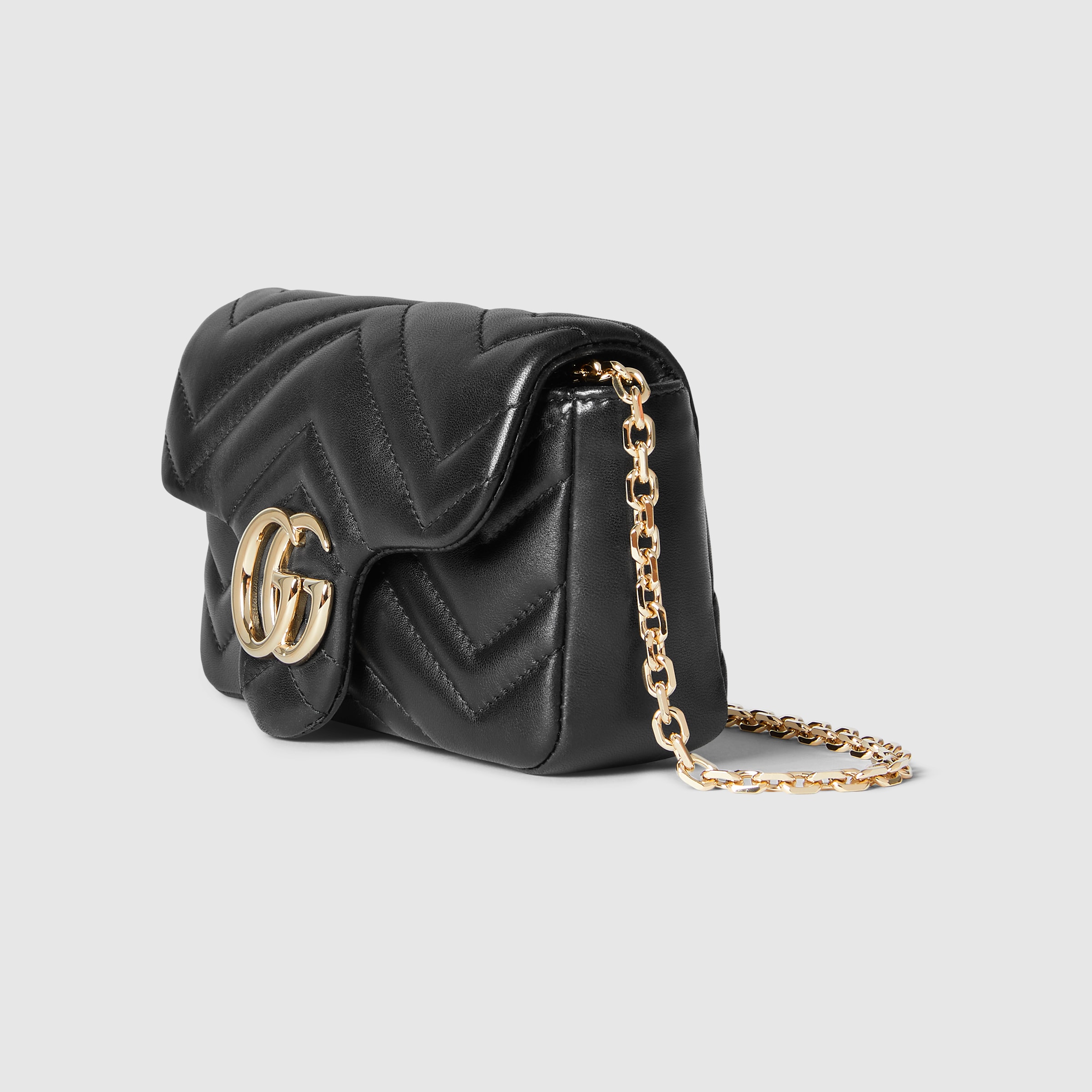 GG Marmont mini shoulder bag in black leather | GUCCI® US