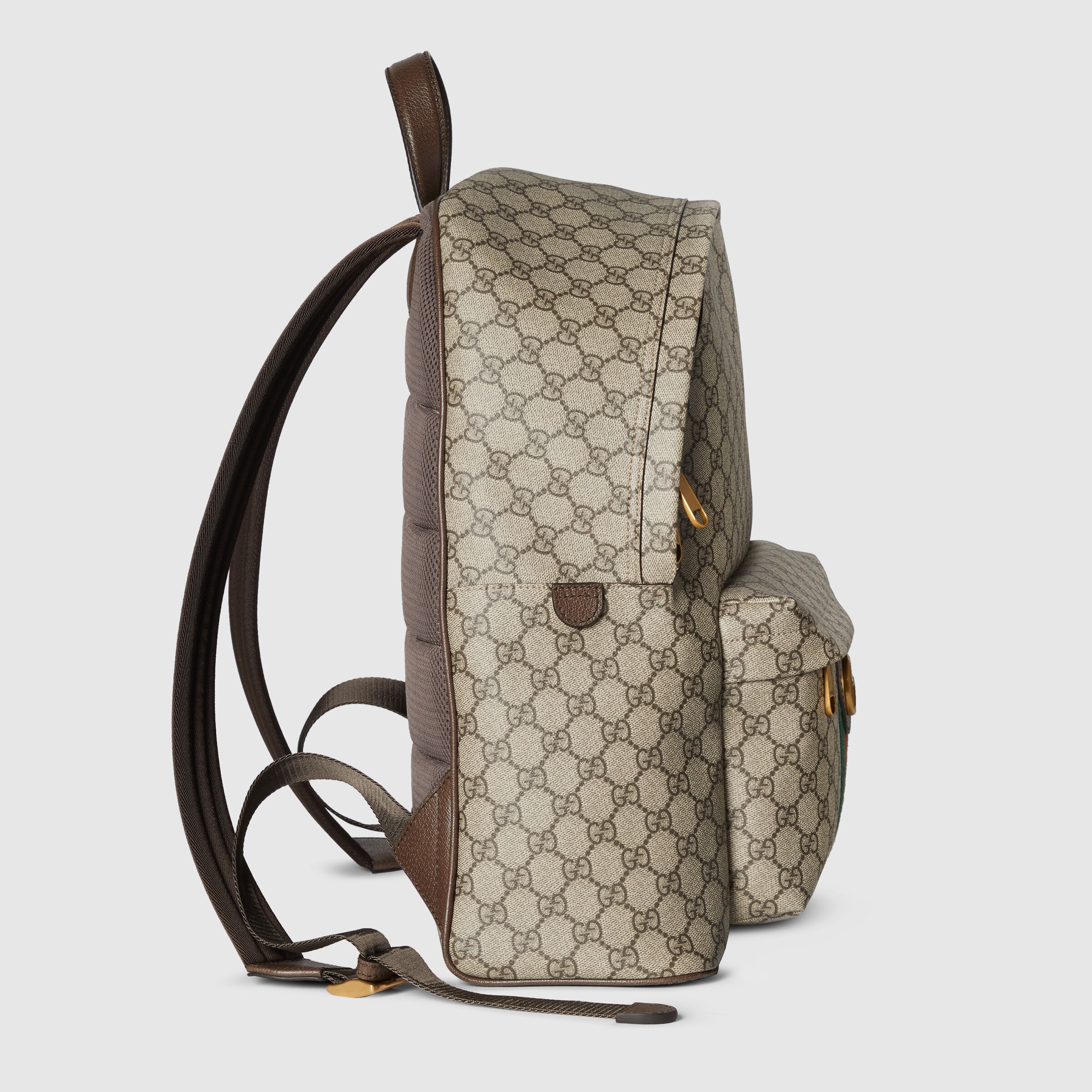 Ophidia medium backpack in beige and dark brown fabric | GUCCI® Australia