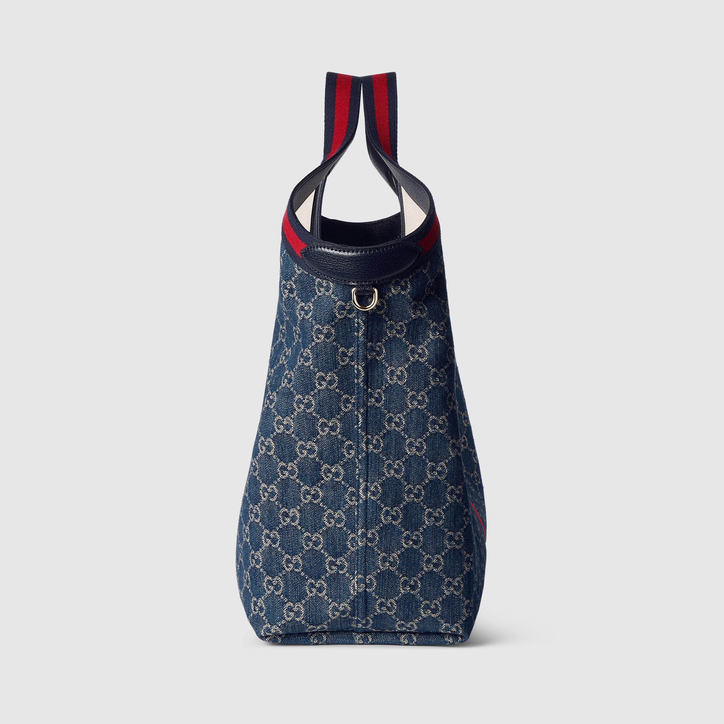 Gucci Giglio large tote bag in blue and white GG denim | GUCCI® SG