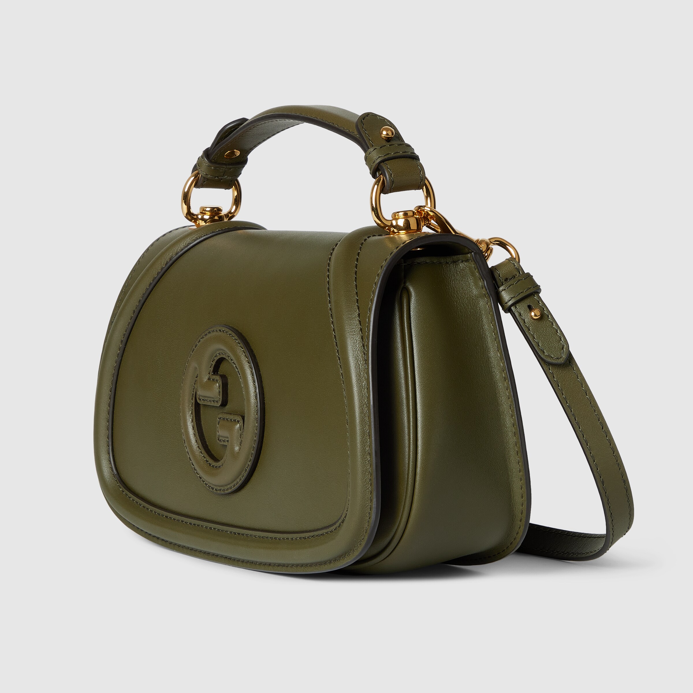 Gucci Blondie medium top handle bag in forest green leather | GUCCI ...
