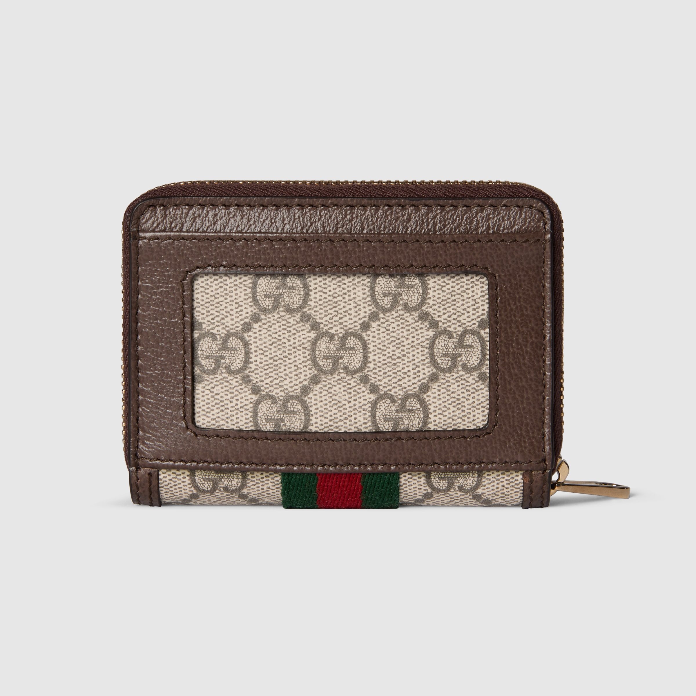 Ophidia coin zip wallet in beige and brown GG Supreme | GUCCI® SG