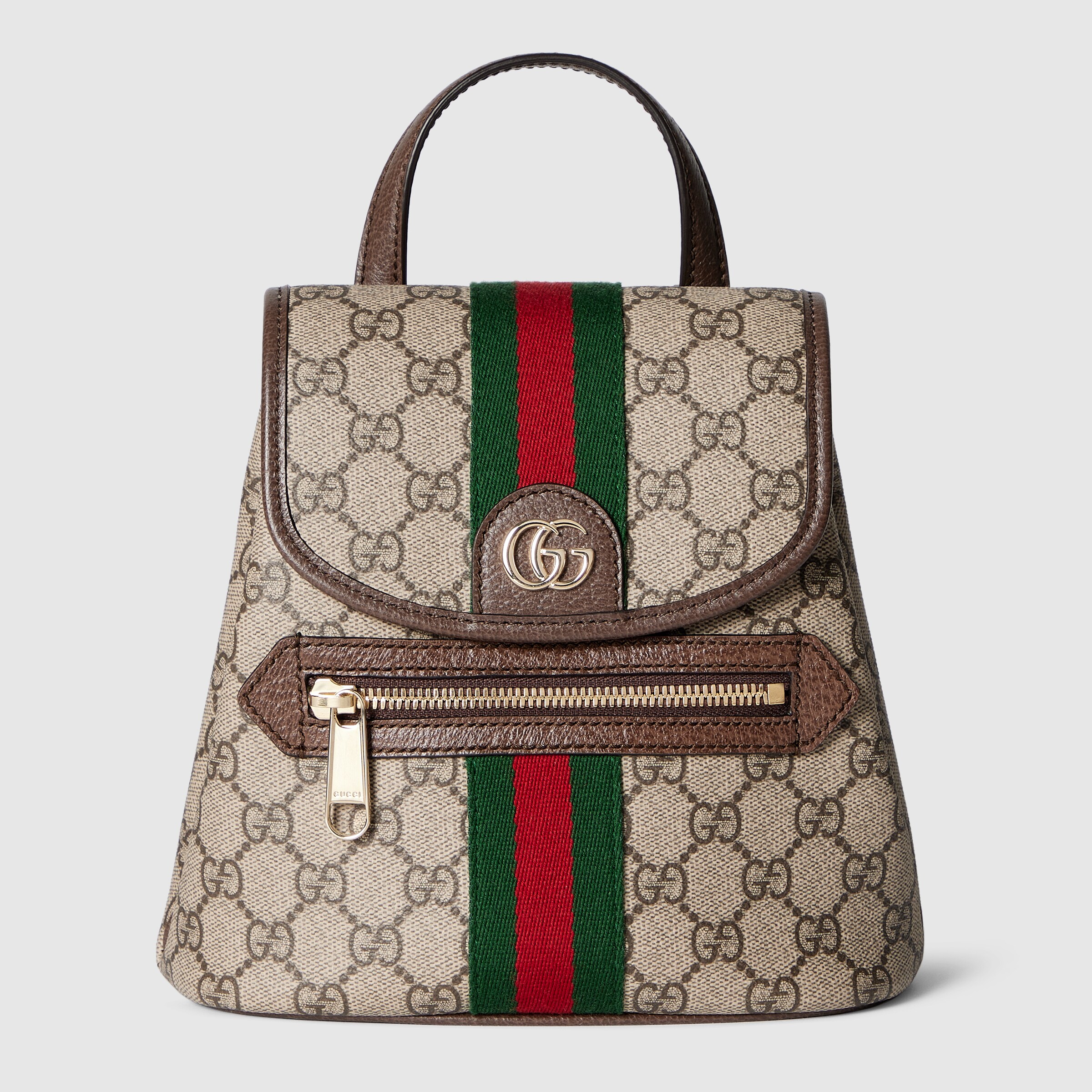 Ophidia small backpack in beige and brown GG fabric | GUCCI® SG