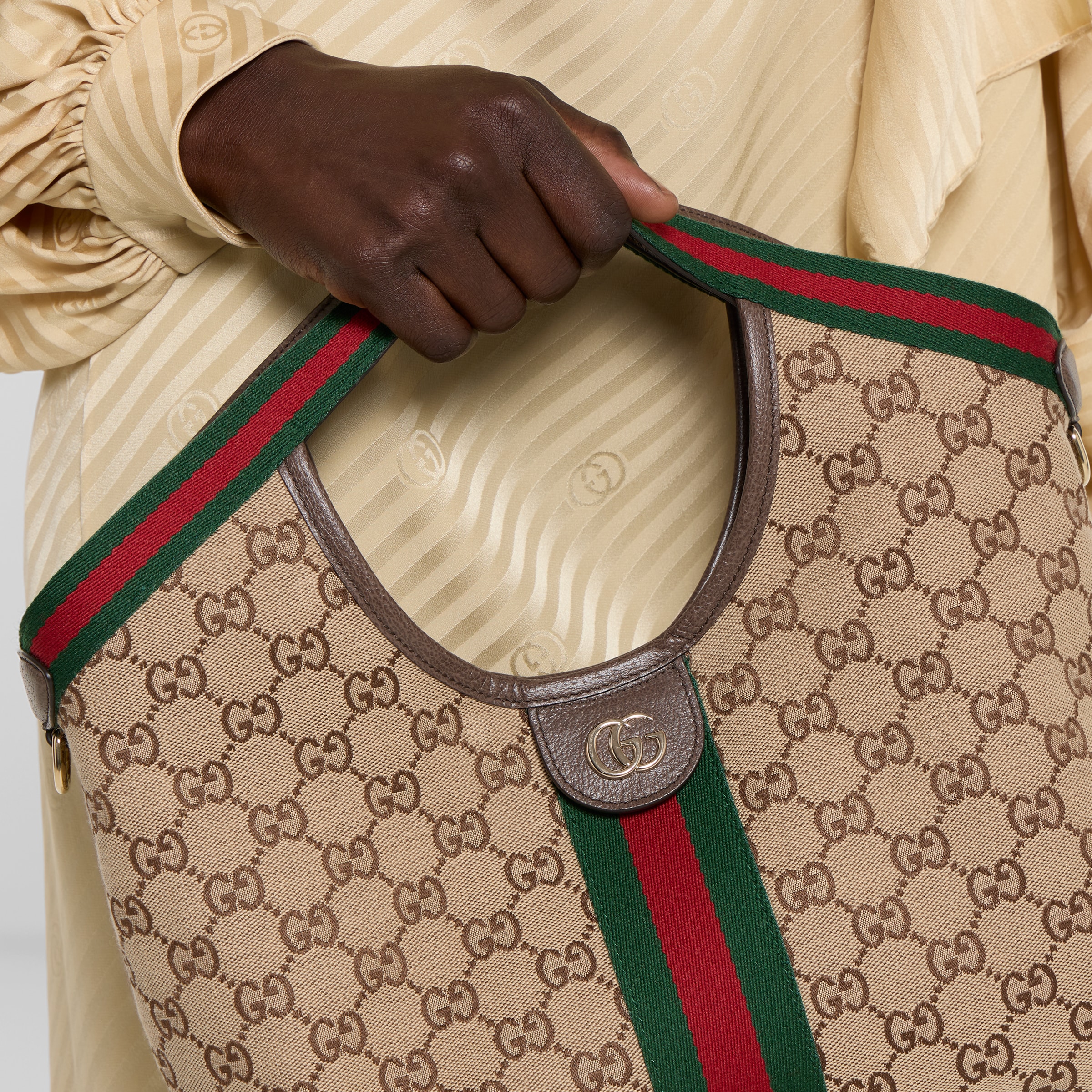 Gucci Giglio small tote bag in beige and brown GG canvas | GUCCI® SG