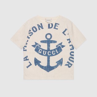 GUCCI プリント コットンジャージー Tシャツホワイト | GUCCI公式 GUCCI プリント コットンジャージー Tシャツホワイト | GUCCI公式