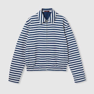 Wool acetate zip jacket with embroidery in dark blue | GUCCI® US Wool acetate zip jacket with embroidery in dark blue | GUCCI® US