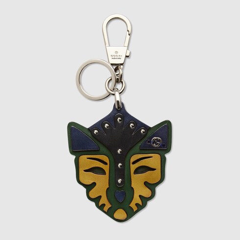 Feline keychain in cuoio leather | GUCCI® Australia