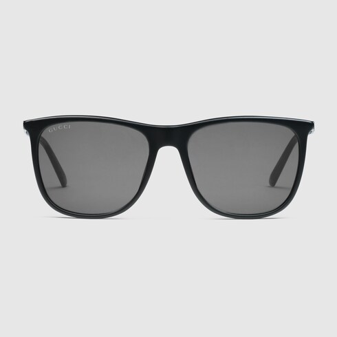 Rectangular-frame optyl sunglasses in black optyl | GUCCI® Australia