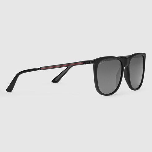 Rectangular-frame optyl sunglasses in black optyl | GUCCI® Australia