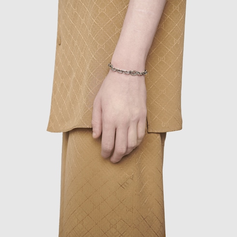 Gucci Interlocking silver bracelet in Undefined Silver | GUCCI® SI