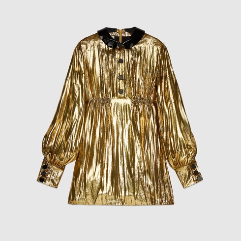 Robe courte en velours laminé | GUCCI® FR