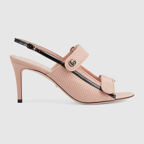 Sandalia con Doble G mini para mujer en piel rosa pastel | GUCCI® ES