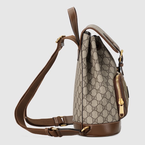 Small backpack with Interlocking G in Beige GG Canvas | GUCCI® SI