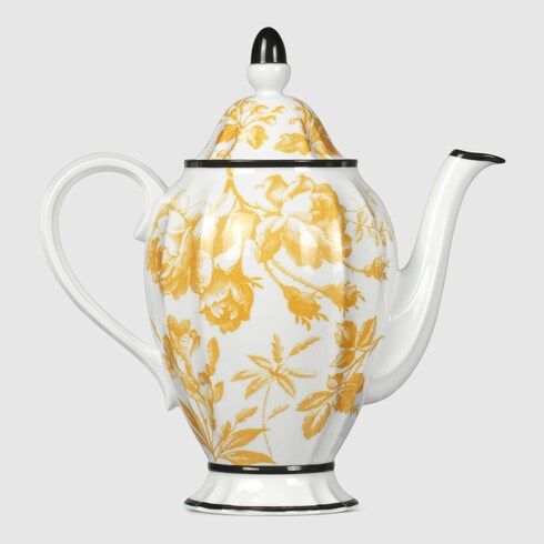 Herbarium coffee pot in yellow porcelain | GUCCI® UK