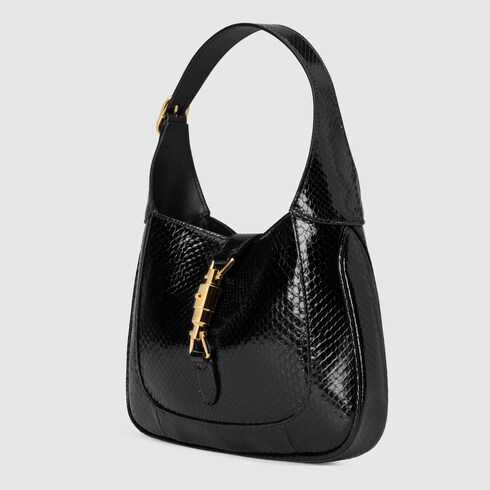 Jackie 1961 small python bag in Black Precious Skins | GUCCI® SI