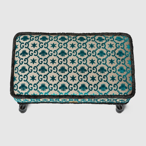 GG jacquard stool in peacock wool | GUCCI® NZ