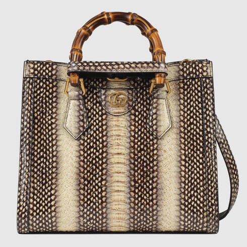 Gucci Diana python small bag in natural colour | GUCCI® AE