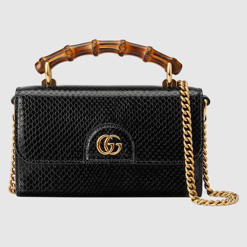 Gucci Diana mini python bag in black | GUCCI® HU
