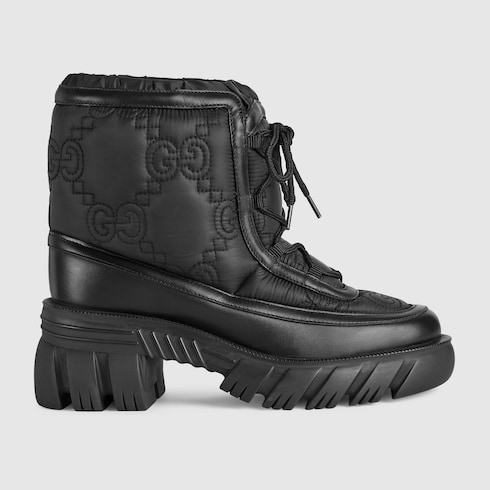 Women's GG ankle boot in black nylon | GUCCI® AE
