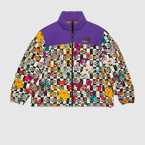 The North Face x Gucci floral down jacket in multicolour | GUCCI® 香港