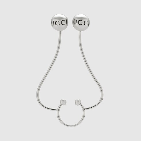 Clip-on nose piercing in palladium metal | GUCCI® NZ