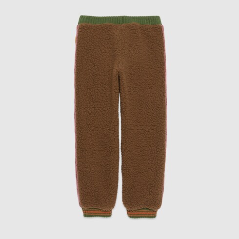Children's faux fur track bottom in pink and brown | GUCCI® Australia
