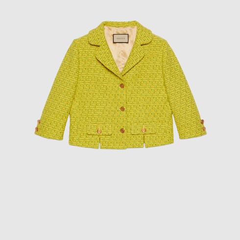 Tweed jacket in lemon green | GUCCI® 香港