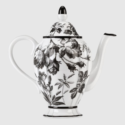 Herbarium coffee pot in black and white porcelain | GUCCI® UK
