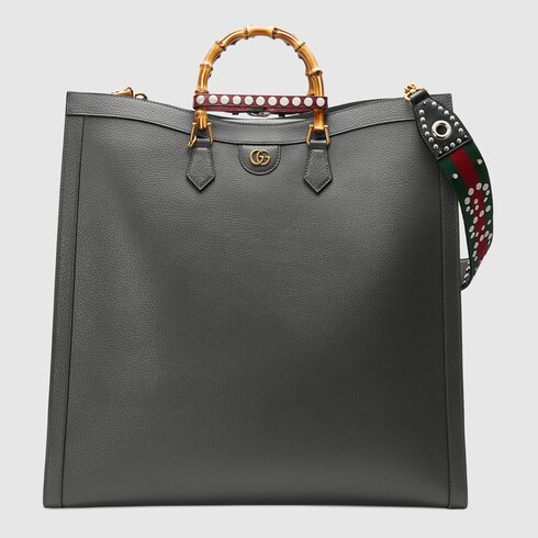 Gucci Diana maxi tote in grey leather | GUCCI® Canada