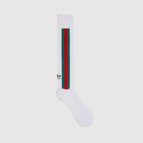 adidas x Gucci long cotton socks in white and multicolour | GUCCI® BG