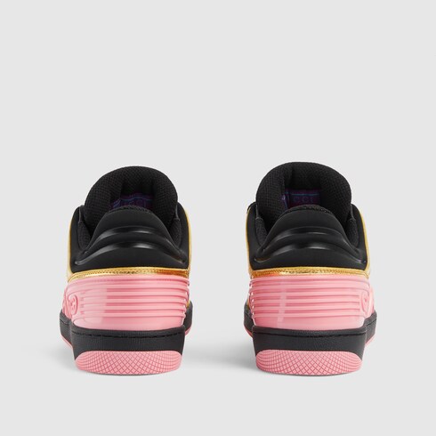 Women's Gucci Basket sneaker in gold metallic leather | GUCCI® AE
