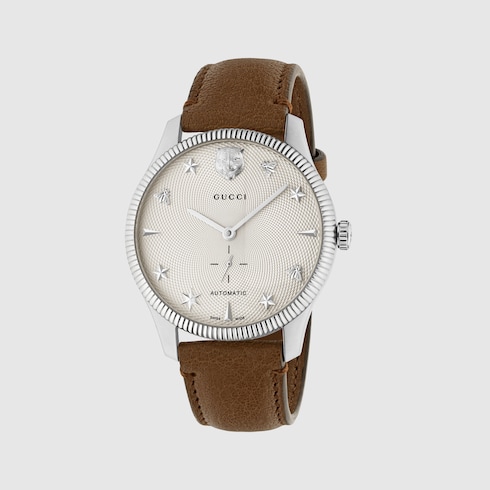 G-Timeless watch, 40 mm in Undefined Leather Steel | GUCCI® SI
