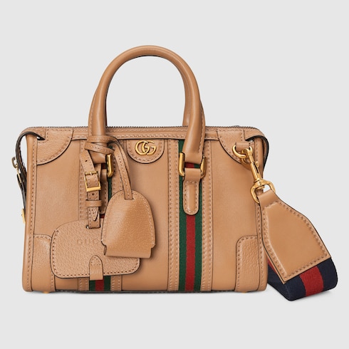 Gucci Bauletto mini top handle bag in light brown leather | GUCCI® AE