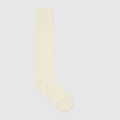 Long knit cashmere socks in White Undefined | GUCCI® SI