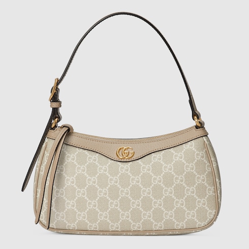 Bolso de mano Ophidia pequeño en Supreme beige y blanco | GUCCI® ES