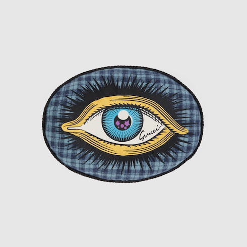 Decorative star eye cushion in blue and yellow | GUCCI® UK