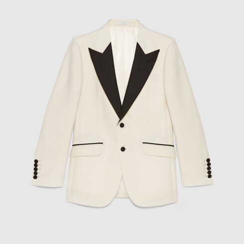 Wool mohair formal jacket in white | GUCCI® MX