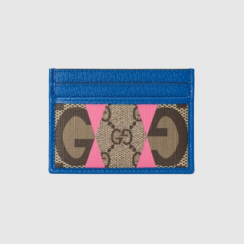 多色Supreme帆布GG菱形印花卡片夹 | GUCCI® 香港