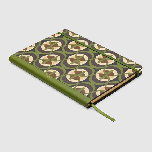 GG cascade large notebook in black and green Demetra | GUCCI® Canada
