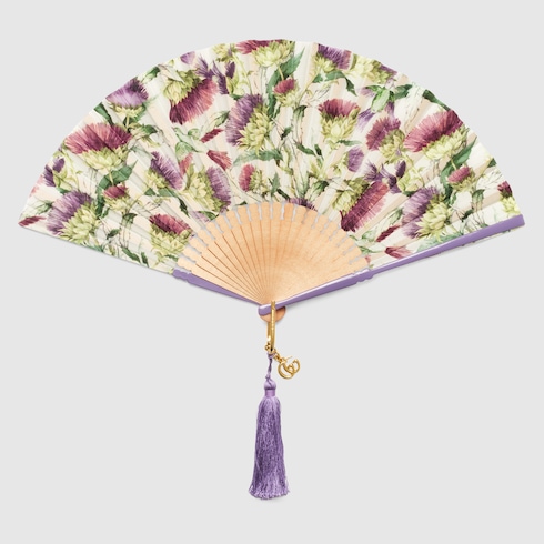 Flower print and crocodile fan in Undefined Undefined | GUCCI® SI